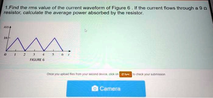 Find the rms value of the current waveform of Figure 6. If the current flows through a 9 ...
