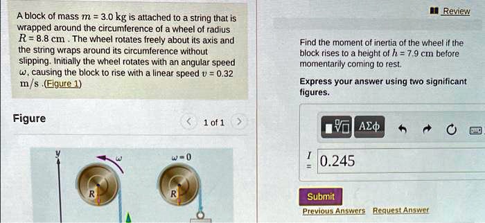 SOLVED: A block of mass m = 3.0 kg is attached to a string that is ...