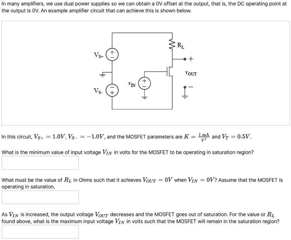In many amplifiers, we use dual power supplies so we can obtain a 0V offset at the output, that ...