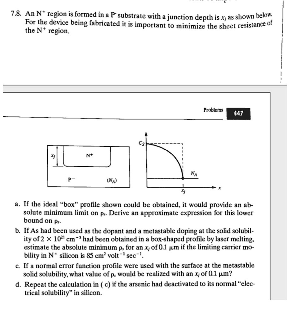 [GET ANSWER] 78 an n region is formed in a p substrate with a junction ...