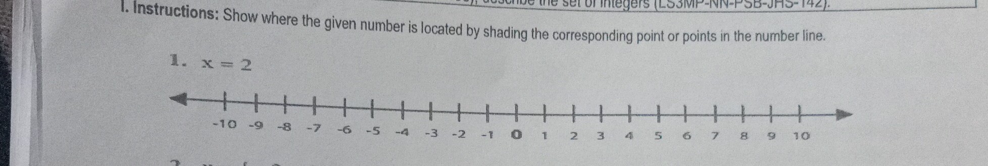 1. Instructions: Show where the given number is located by shading the ...