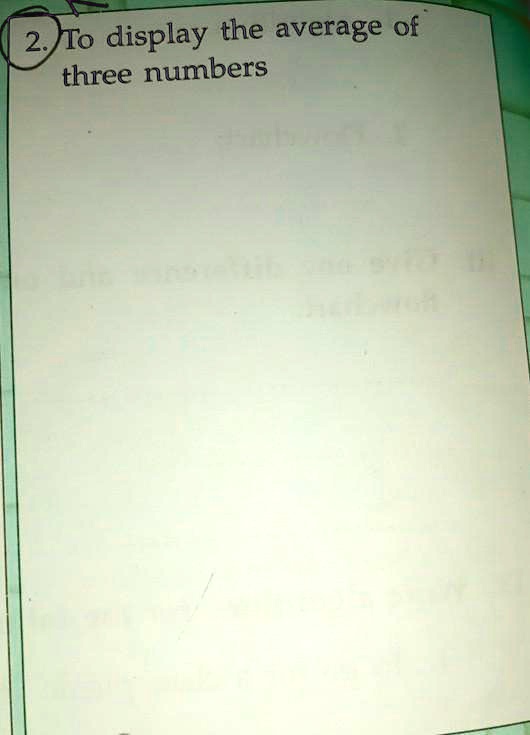 SOLVED: Draw the flowchart to display the average of three numbers.