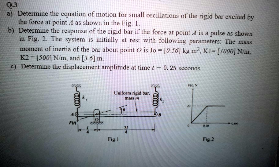 SOLVED: Q.3 a)Determine the equation of motion for small oscillations ...