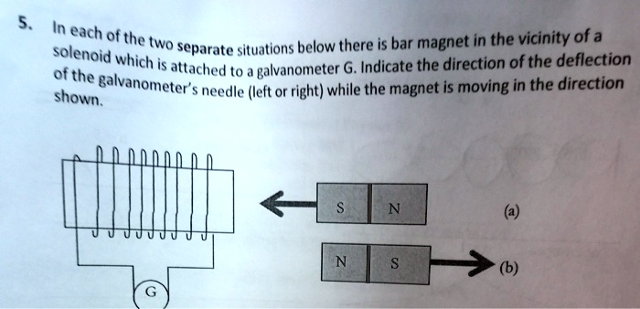5. In each of the two separate situations below there is bar magnet in ...