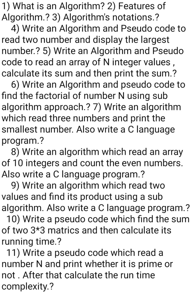 Solved Tutor From Pakistan 1 What Is An Algorithm 2 Features Of Algorithm 3 Algorithms