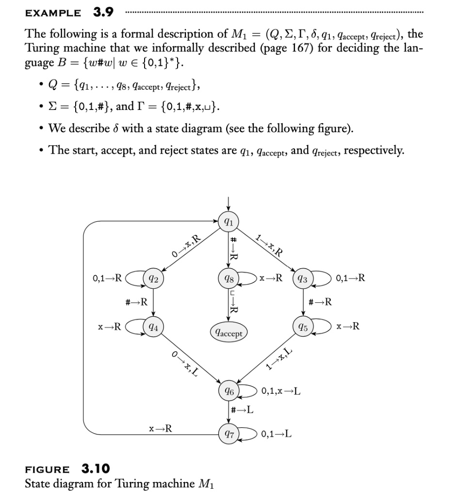 SOLVED: Using the machine M1, give the sequence of configurations of ...