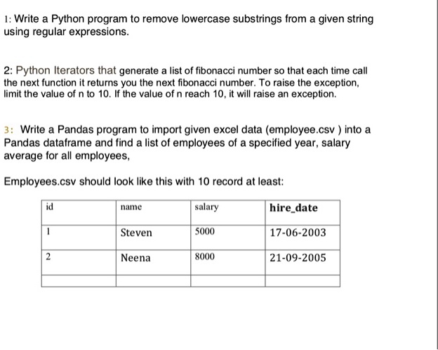 1 Write A Python Program To Remove Lowercase Substrings From A Given String Using Regular