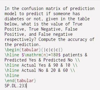 SOLVED: In the confusion matrix of a prediction model to predict if ...