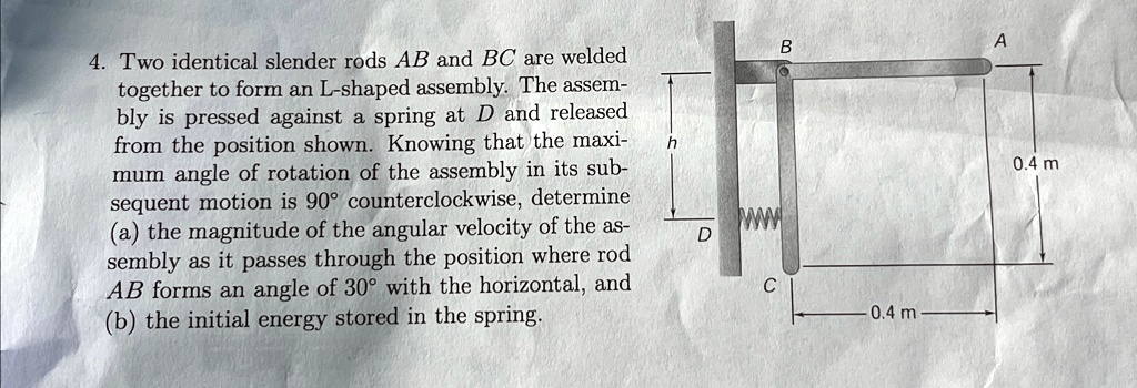two identical slender rods ab and bc are welded together to form an l ...