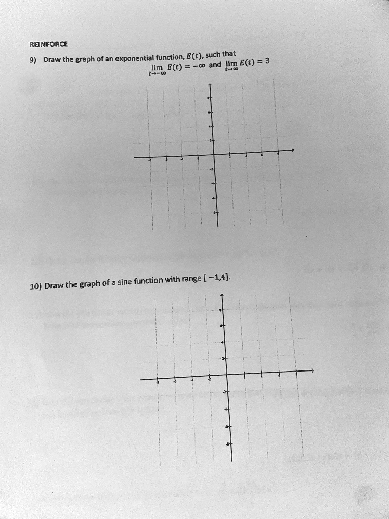 REINFORCE 9) Draw the graph of an exponential function, E(t), such that ...