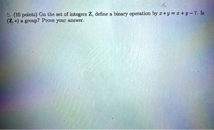 Solved 3 10 Points On The Set Cf Integers Z Define Binary