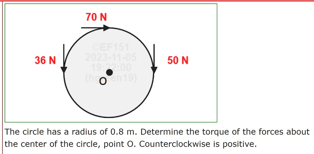 SOLVED: A. Torque of 50 N force (include units with answer)B. Torque of ... SOLVED: A. Torque of 50 N force (include units with answer)B. Torque of ...