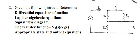 Given the circuit, determine: - Differential equations of motion ...