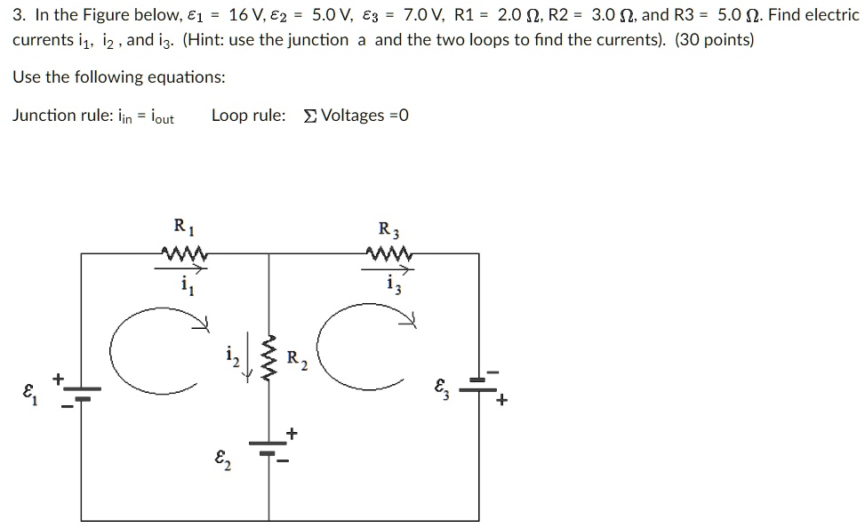 SOLVED: 3 Batteries 3 Resistors Circuit. Show work step-by-step In the Figure below; â‚¬1 = 16 V ...