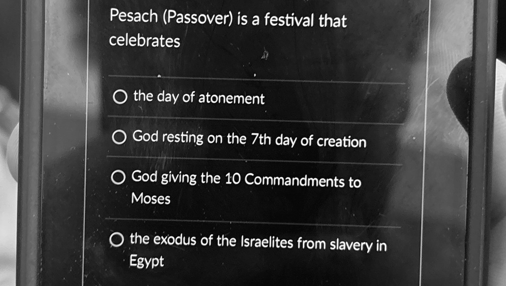 Pesach (Passover) is a festival that celebrates ? the day of atonement ...