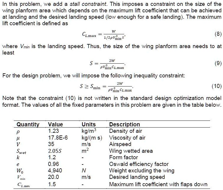 SOLVED: In this problem we add a stall constraint: This imposes a ...