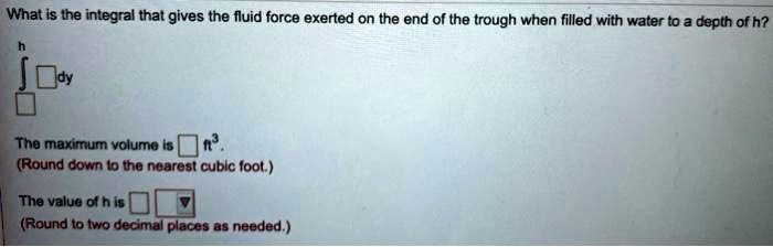 SOLVED:What is the integral that gives the fluid force exerted on the ...