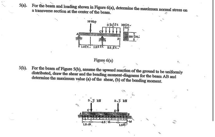 5(a). For the beam and loading shown in Figure 6(a), determine the ...