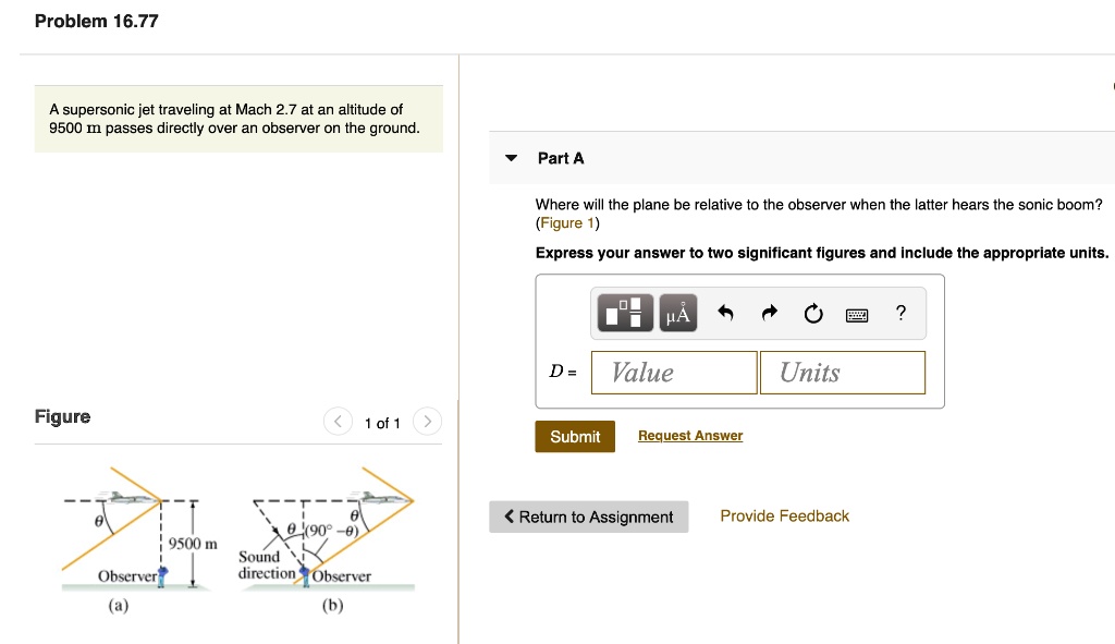 problem 1677 a supersonic jet traveling at mach 27 at an altitude of ...