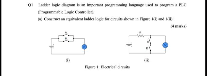 SOLVED: 10 Ladder logic diagram is an important programming language used to program a PLC ...
