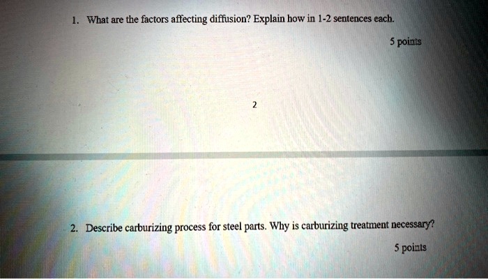 1. What are the factors affecting diffusion? Explain how in 1-2 ...