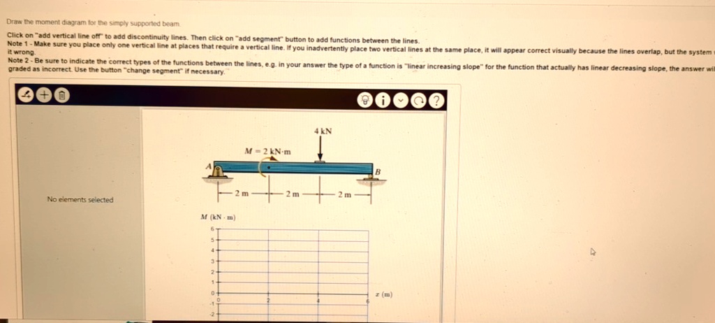 Draw the moment diagram for the simply supported beam. Click on "add ...