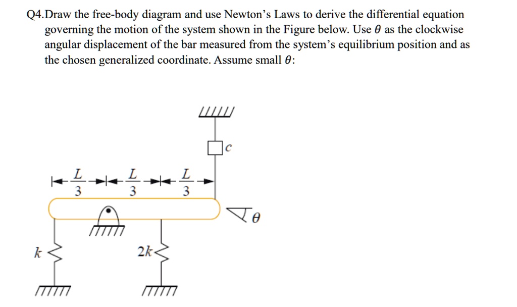 Q4.Draw the free-body diagram and use Newton's Laws to derive the differential equation ...