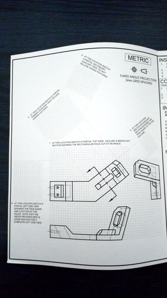 SOLVED: METRIC INS 1. THIRD ANGLE PROJECTION 3mm GRID SPACING CO THIS ...