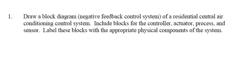 1. Draw a block diagram (negative feedback control system) of a ...