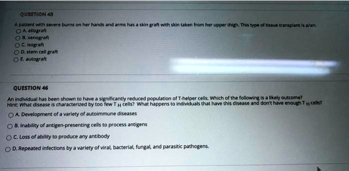 SOLVED: DUNCTON 4 alnndeinc Kth severe burns on her hands and lower ...
