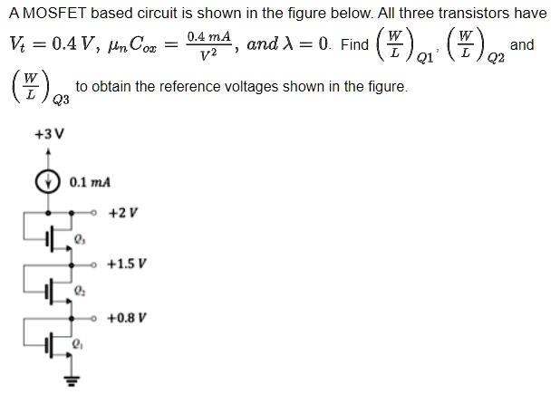 A MOSFET based circuit is shown in the figure below. All three ...