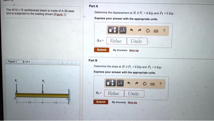 Part A The W10x15 cantilevered beam is made of A-36 steel and is ...
