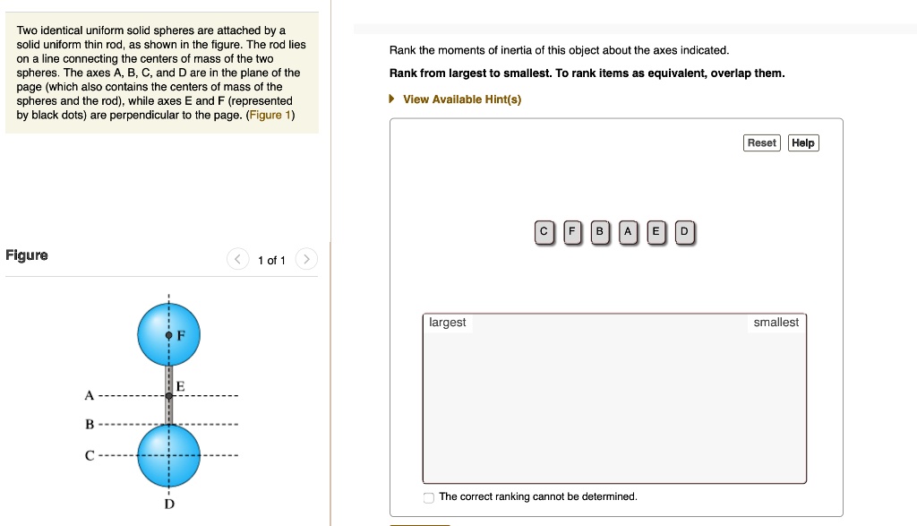 two identicabx uniform solid spheres are attached by solid uniform thin rod as shown in the ...