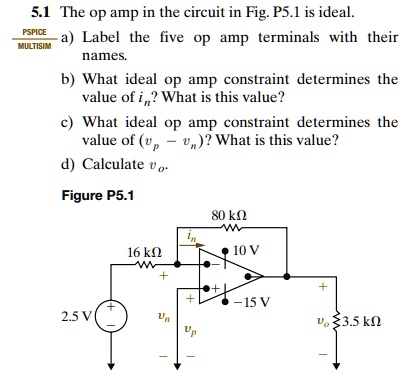 51 the op amp in the circuit in fig p51 is ideal a label the five op ...