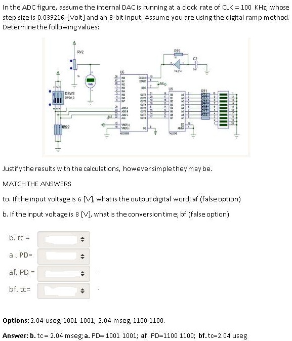 In the ADC figure, assume the internal DAC is running at a clock rate of CLK = 100 KHz; whose ...