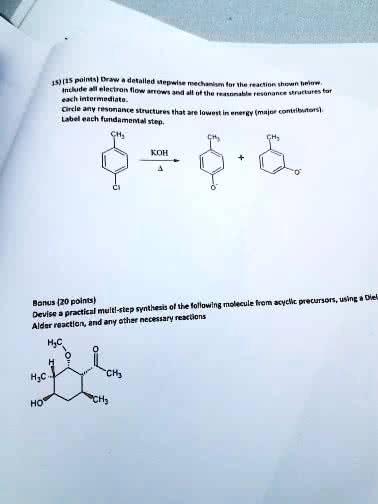 draw a detailed stepwise mechanism for the reaction shown below include ...
