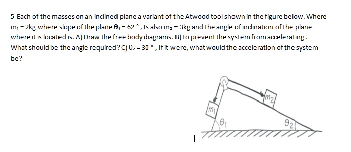 5-Each of the masses on an inclined plane a variant of the Atwood tool ...