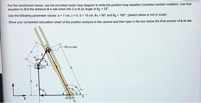 For the mechanism below, use the provided vector loop diagram to write ...