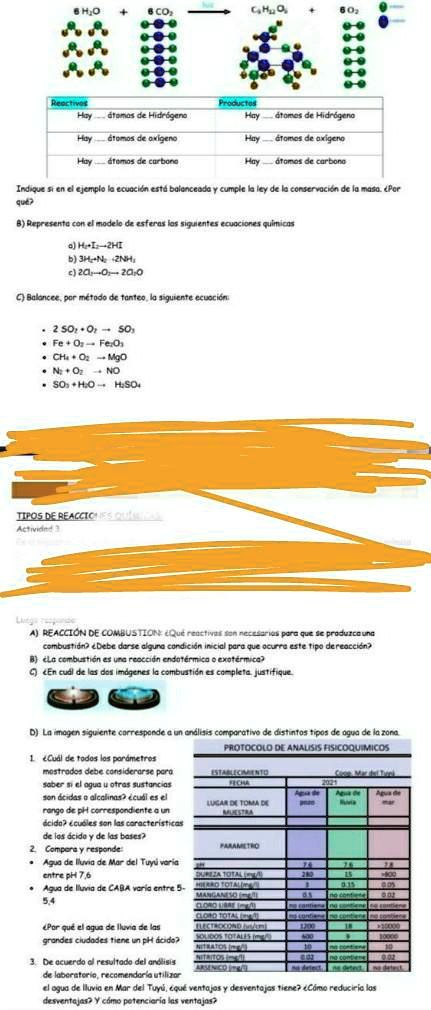 SOLVED: REACCIONES QUÍMICAS Actividad 1: 1) ¿qué es una ecuación ...