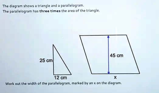 SOLVED: The diagram shows triangl and parallelogram The parallelogram ...