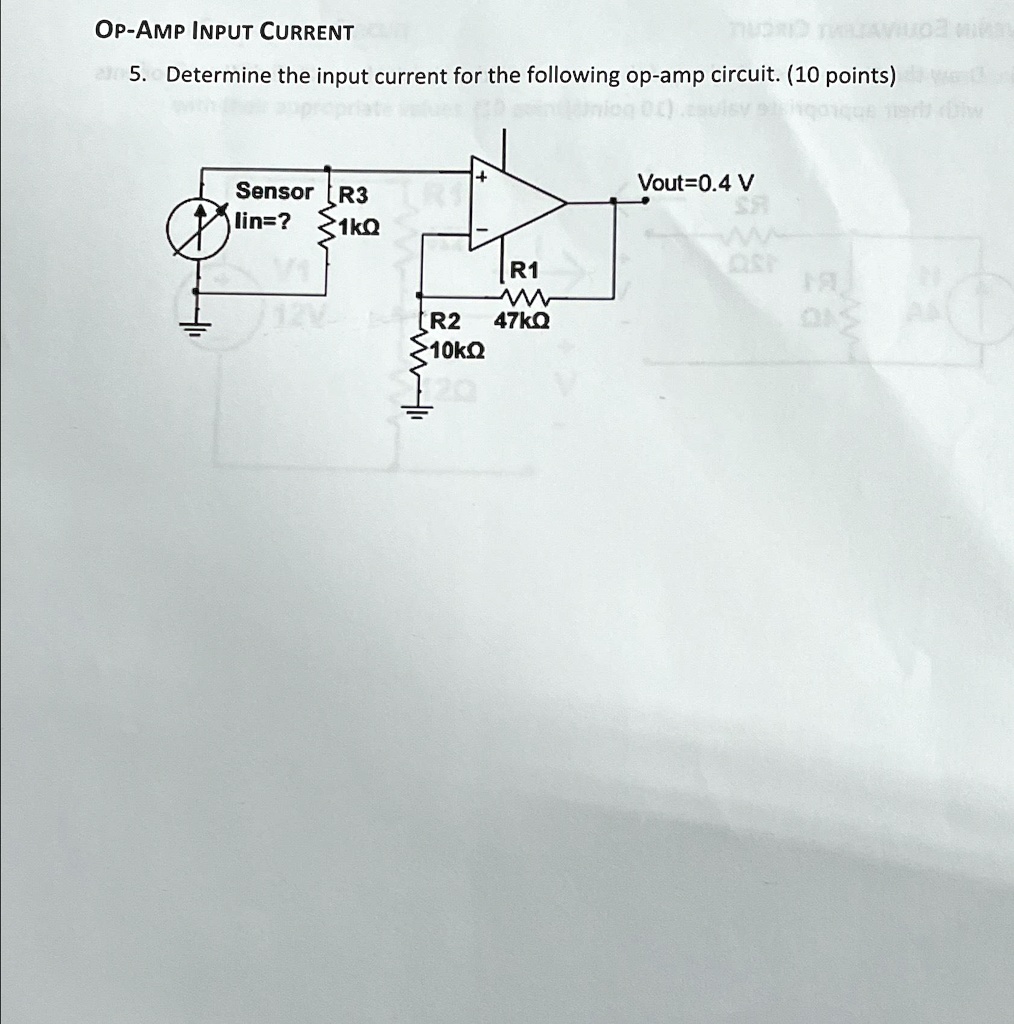 SOLVED: OP-AMP INPUT CURRENT 5. Determine the input current for the ... SOLVED: OP-AMP INPUT CURRENT 5. Determine the input current for the ...