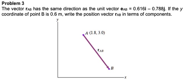 [GET ANSWER] Problem 3 The vector 𝐫AB has the same direction as the ...