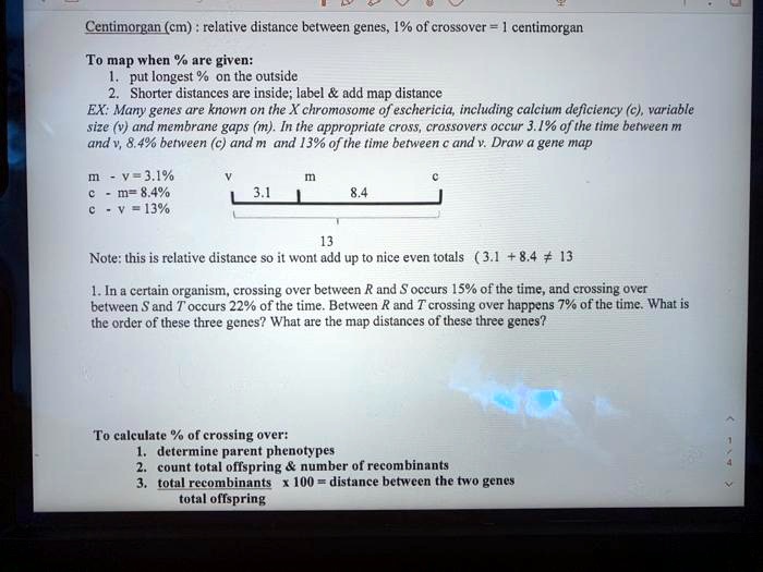centimorgan cm relative distance between genes of crossover centimorgan ...