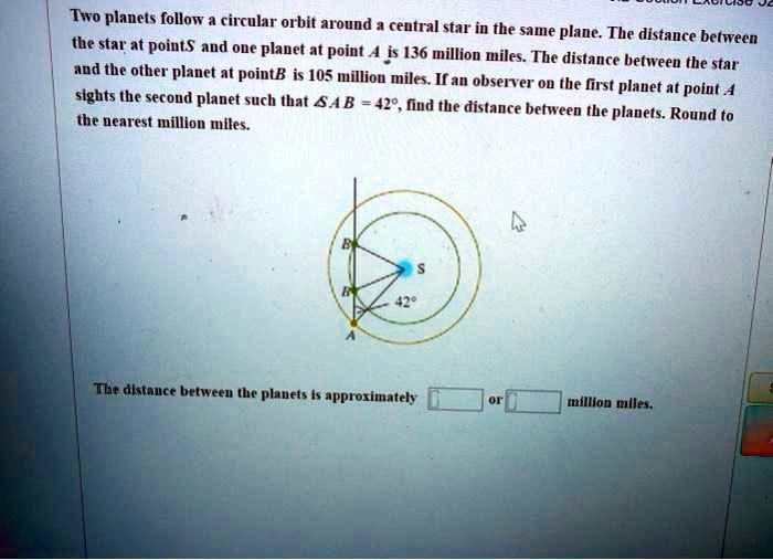 SOLVED:Two plancts follow circular orbit around A central star in the ...