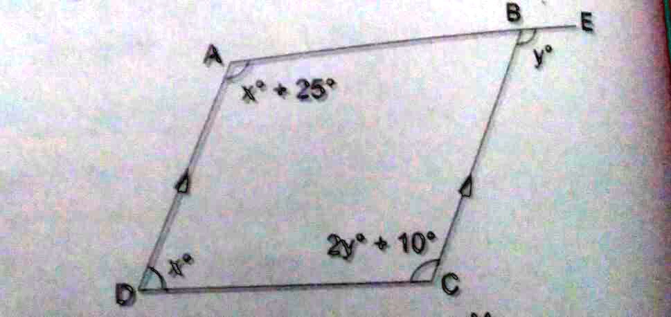 SOLVED: In the figure, ABCD is a trapezium in which DA || CB. AB has been produced to E. Find ...