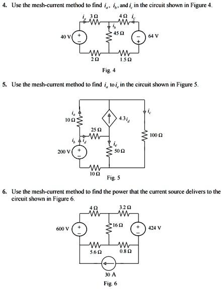 SOLVED: 4. Use the mesh-current method to find ig, i, and i in the ...