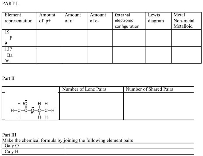 SOLVED: PART [ Element Amount representation of p+ Amoun of n Amount ...