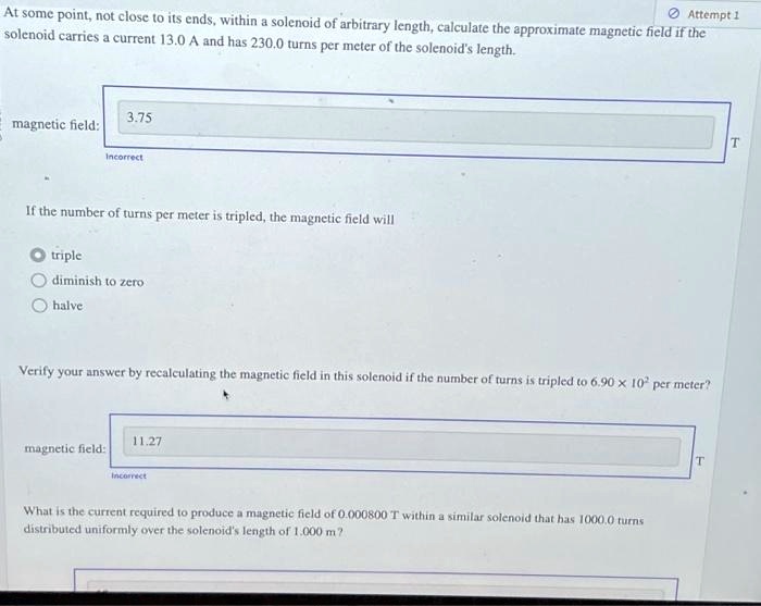 Attempt 1 At some point, not close to its ends, within a solenoid of ...
