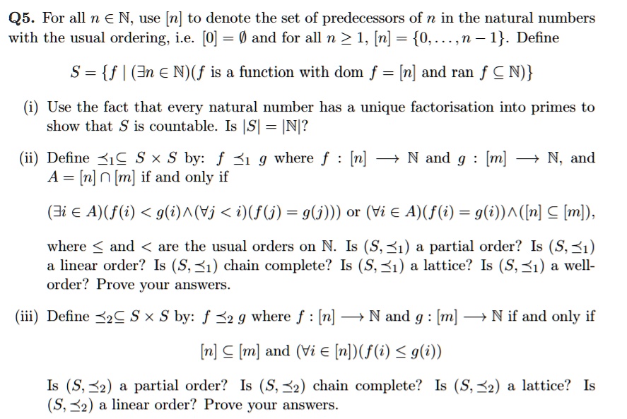q5 for all n n use n to denote the set of predecessors of n in the ...