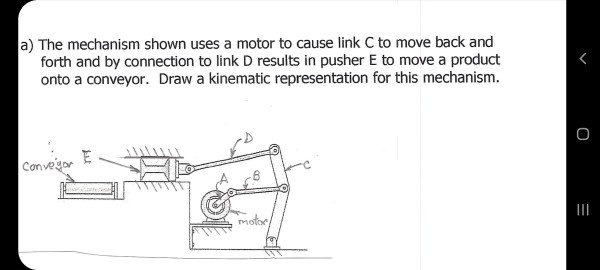 a) The mechanism shown uses a motor to cause link C to move back and ...